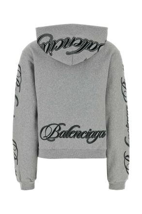 Balenciaga Womens Grey Cotton Sweatshirt Light Htr Grey-Black T Ri Polyester Felpe Grey/black Sweater