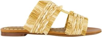 Dolce & Gabbana Femme, Chaussures, Beige, Taille: 38 EU Braided Raffia Flat Fringe Slippers