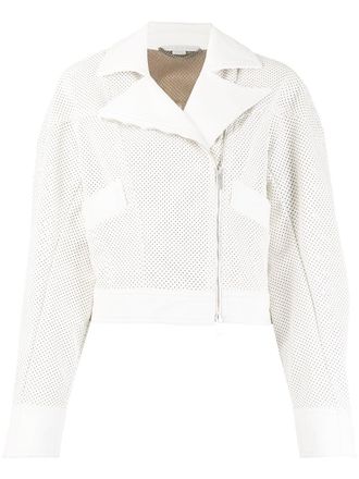Stella McCartney veste de moto &agrave; design perfor&eacute;e - Blanc