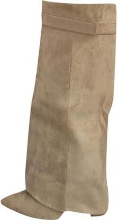 Generic Femme Bottes Hautes en Daim &Agrave; Talons Hauts Bout Pointu Semelle Antid&eacute;rapante Bottes &Eacute;l&eacute;gantes R&eacute;tro Ample Et Confortable Boots Chaussures Femme D&eacute;cont