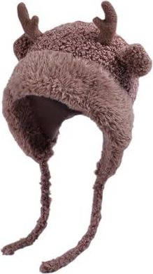 Generic Bonnet Femme Hiver Bonnet Femme Chapeau Femme Hiver Confortable Classique - Bonnet Renne Mignon avec Fausse Fourrure, Doubl&eacute; Polaire Cozy, Parfait pou