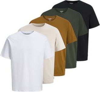 Jack & Jones Basic Tee SS O-Neck 7pk MP Jjeorganic Lot de 7 t-Shirts Basiques à col Rond, Blanc Hommes