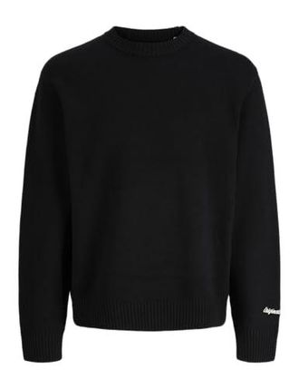 Jack & Jones JORNORREBRO Pull en Tricot &agrave; col Rond pour Homme - D&eacute;contract&eacute;, Noir, M