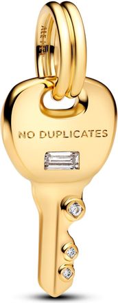 Pandora Moments Schl&uuml;ssel Charm-Anh&auml;nger mit 14k vergoldete Metalllegierung und Zirkonia, Kompatibel ME und Moments, 764347C01