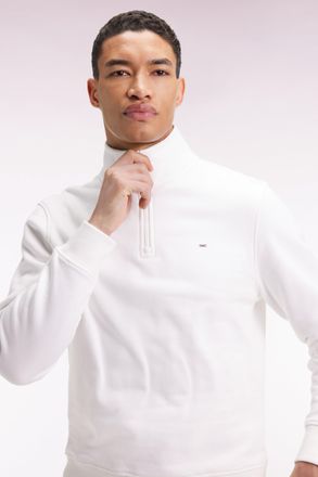 Eden Park Sweatshirt &Agrave; Col Montant Zipp&eacute; En Molleton Coton Blanc