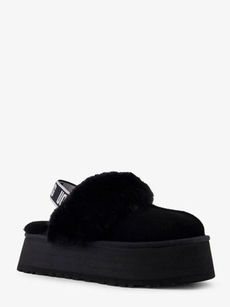 UGG Womens Slip-On Funkette Suede Black Sandal