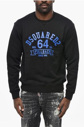 Dsquared2 Fleeced Cotton COOL FIT Crew-neck Sweatshirt with Frontal Pr size Xs