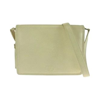 Valentino Sac bandouli&egrave;re Pre-owned Garavani en cuir avec pompon - Femme - Pre-owned - Beige - Taille: ONE Size
