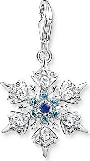 Thomas Sabo Breloque flocon de neige en argent sterling 925 légèrement noirci 34 x 21 mm 1902-945-7, taille unique, Argent sterling, Zircone cubique