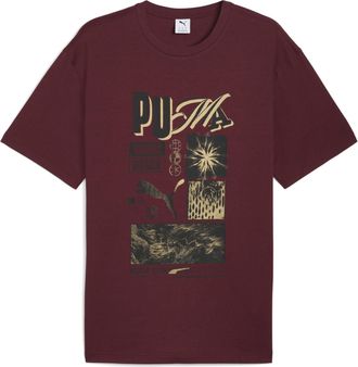 Puma Herren Graphic Sportswear Relaxed T-Shirt M, Ruby Shimmer Red