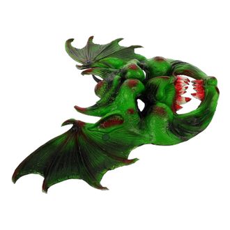 NUOBESTY Gruselige Bat Cosplay Maske PU Grün Halloween Maske für Karneval Kostüm Party Requisit Fasching Bühnenauftritt