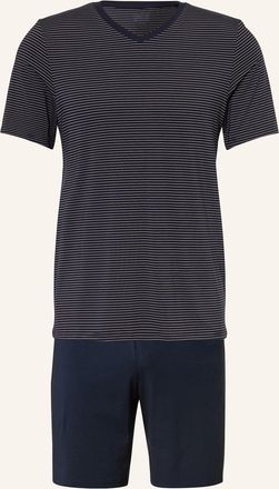 Schiesser Shorty-Schlafanzug Long Life Soft blau