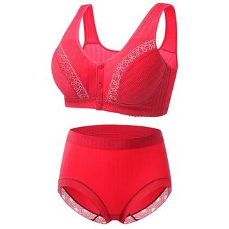 Generic Ensemble bustier de yoga pour femme avec boucle avant et mince, sans bordures, rouge, 100