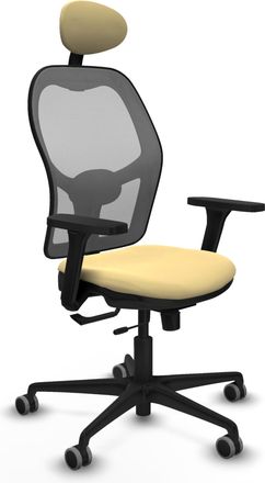 Piqueras y Crespo Ergonomischer B&uuml;rostuhl mit 3D-Armen, h&ouml;henverstellbarer Lendenwirbelst&uuml;tze und festem Kopfteil, ausgestattet mit Syncro/Traslack und injiziertem Scha