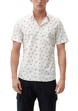 s.Oliver Slim: Kurzarmhemd aus Baumwollstretch