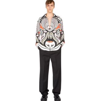 Act N&deg;1 Seidenhemd mit abstraktem Print - - Shirts - Herren - Mehrfarbig - M