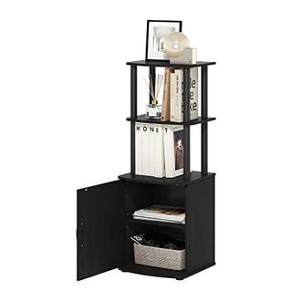 Furinno Turn-N-Tube &Eacute;tag&egrave;re Pr&eacute;sentoir Carr&eacute;, Engineered Wood, Bois Noir/Noir, 3 Niveaux