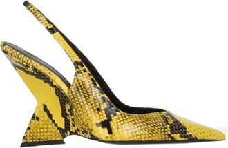 The Attico Femme, Chaussures, Jaune, Taille: 39 EU Escarpins Slingback &agrave; Imprim&eacute; Serpent
