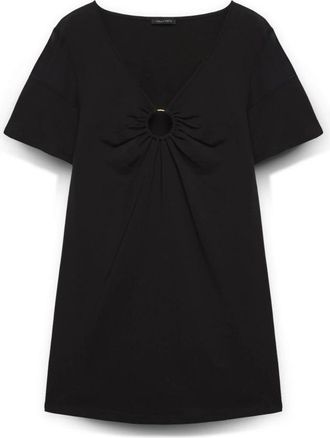 Fiorella Rubino Femme, Tops, Noir, Taille: 38 FR T-shirt avec anneau central