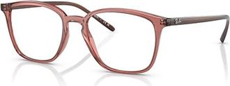 Ray-Ban Rb7185 Optics Braun Transparent Fassung Klar Glas Polarisiert 52-18