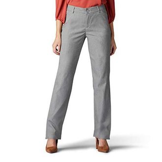 Lee Wrinkle Free Relaxed Fit Straight Leg Pant Pantalons, Gris Cendre chin&eacute;, 44 Femme