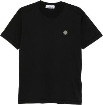 Stone Island Homme, Tops, Noir, Taille: XL Logo Appliqu&eacute; T-shirt