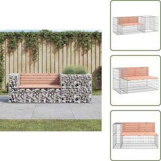 vidaXL Vidaxl - Gartenbank mit Gabione Massivholz Douglasie - Gartenbank - Holzbank - Outdoor M&ouml;bel - Douglasie - Gabionsofa