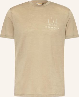 Icebreaker Funktionsshirt Merino 150 Tech Lite Peaceful Pass Aus Merinowolle beige