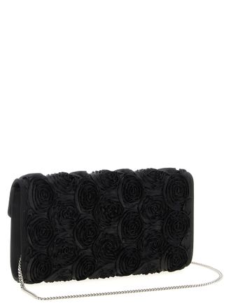 Roger Vivier Womens Efflorescence Clutch Black Viscose Silk