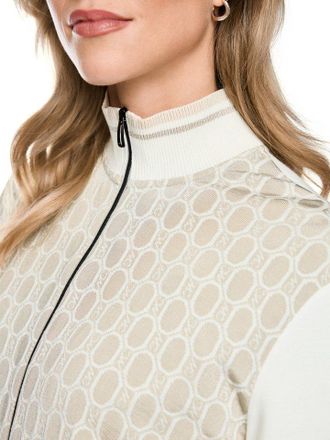 Marc Cain Cardigan Golden Hour Premium Damenmode markantes Chain-Logo-Jacquardmuster auf der Vorderseite
