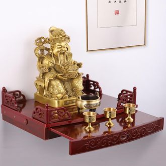 Generic Buddha-Altar, Buddha-Schrein-Opfertisch, Wand-Buddha-Schrank, Holzaltarschrank mit verstecktem Tablett, Buddhistischer Gebetsst&auml;nder, Dekoratives Rega