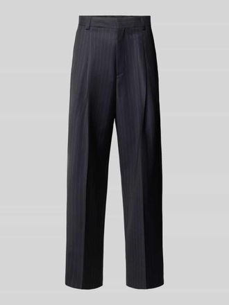 HUGO BOSS Loose Fit Bundfaltenhose aus Wolle mit B&uuml;gelfalte