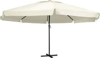vidaXL Vidaxl - Parasol de jardin avec m&acirc;t en aluminium 600 cm Blanc sable