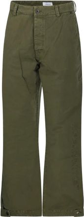 Off-white Homme, Pantalons, Vert, Taille: L Pantalon Droit Gabardine Coton Racing Staff