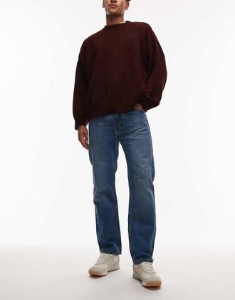 Levi's 555 - Locker geschnittene Straight Jeans in Mittelblau