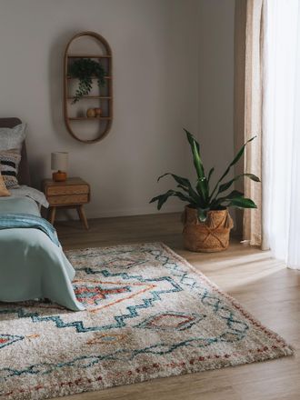 benuta Lytte Hochflorteppich Gobi - Multicolor 160x230 cm - Kunstfaser - Rechteckig & im Style: Kindermotive, Scandi Living - Pflegeleicht f&uuml;r Kinderzimmer, 