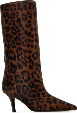 Amina Muaddi Leopard60mmslantedheel Stivali Boot