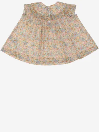 BONPOINT Girls Dress Heliotine Cotton Multicolour