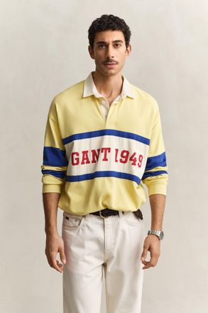 GANT Herren Langarm-Rugger (XXL) LIGHT MUSTARD Gelb