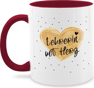 Shirtracer Tasse Tassen 325ml - Lehrerin mit Herz | Lehrerin Geschenke | Abschiedsgeschenke Schule Lehrerin | Weihnachtsgeschenke Lehrerin Weihnachten Geschenk -