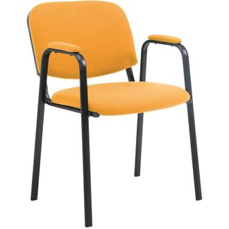 Clp Chaise de visiteur &eacute;l&eacute;gante rembourr&eacute;e en tissu et fauteuils m&eacute;talliques diff&eacute;rentes couleurs Couleur : Orange