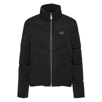 Philipp Plein Femme, Vestes, Noir, Taille: 40 FR Nylon Puffer Jacket