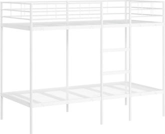 vidaXL Lit superposé sans matelas blanc 90x200 cm acier Vidaxl