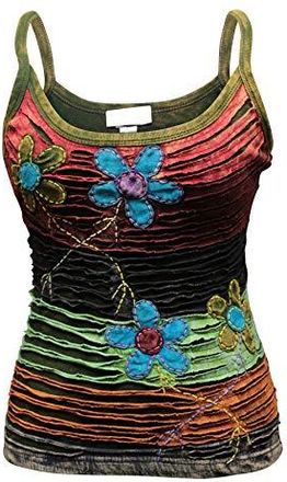 Shopoholic Fashion Femme Rasoir Coupe 100% Coton Hippie débardeur - Fleur razercut, XXX-Large