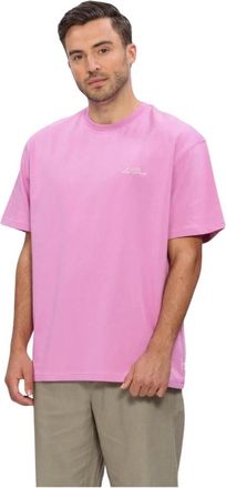 Les Deux Crew T-shirt - - Tops - Herren - Rosa - M