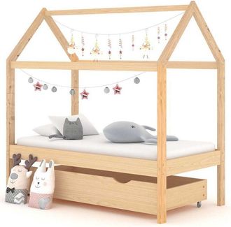 vidaXL Cadre de lit denfant avec tiroir Bois de pin massif 70x140 cm Vidaxl