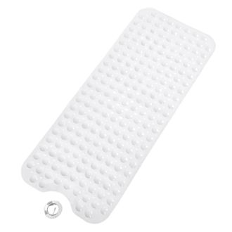 Generic Badewannenmatten for Duschwanne, Extra Lange, rutschfeste 101,6 X 40, cm Gro&szlig;e Badematte Mit Abflussl&ouml;chern Und Saugn&auml;pfen, for Badezimmer(White)