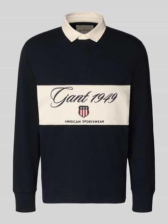 GANT Sweatshirt mit Polokragen und verdeckter Knopfleiste