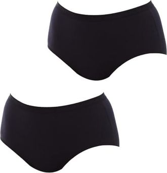 Playtex Culotte Midi Coton Bio Ultra-Confortable Femme x2, Noir, 4XL