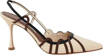 Manolo Blahnik Femme, Chaussures, Beige, Taille: 39 1/2 EU Escarpins